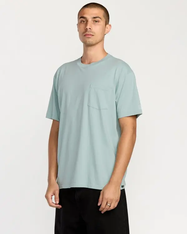 Volcom Solid Short Sleeve Pocket Tee - Chambray