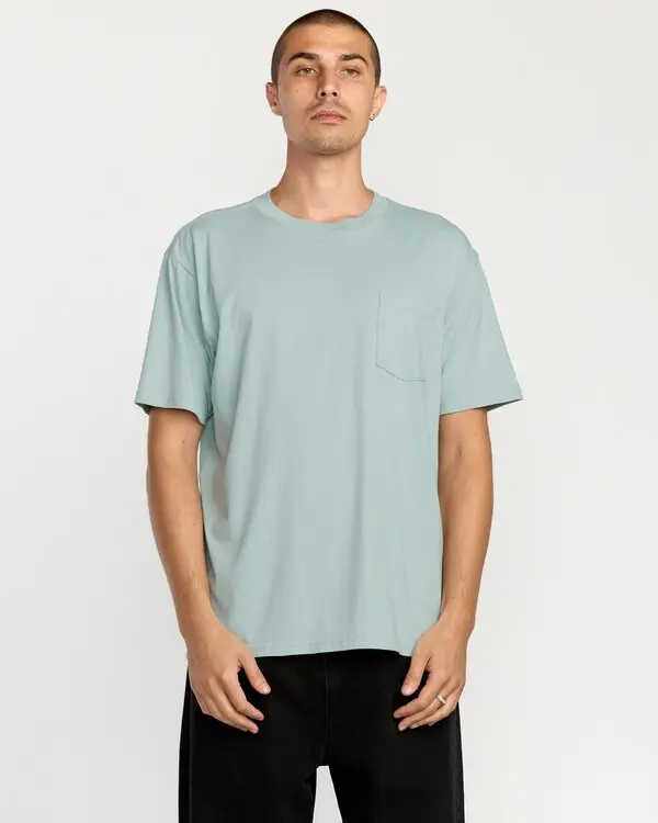 Volcom Solid Short Sleeve Pocket Tee - Chambray