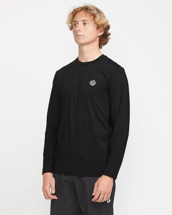 Volcom Oval Track Loose Long Sleeve Surf Tee - Black