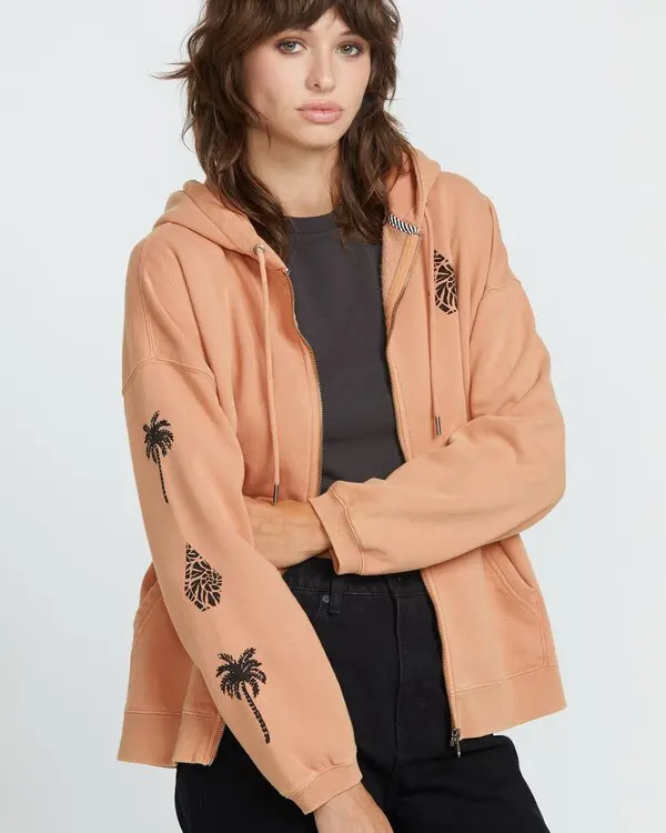 Volcom Stone Art Up Zip Hoodie - Sandstone
