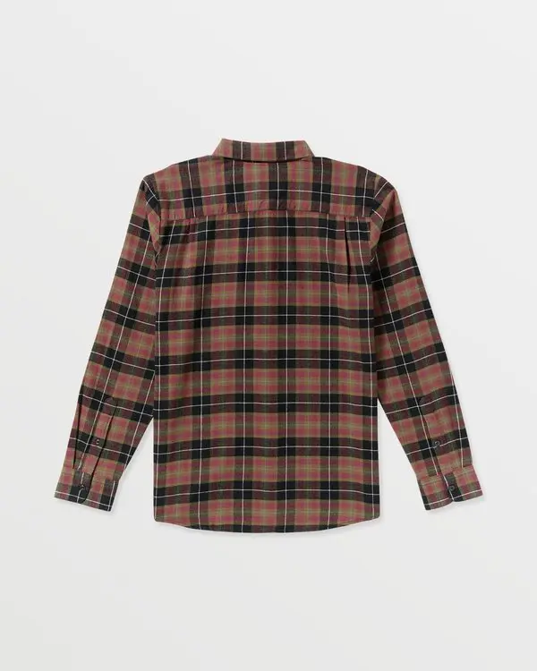 Volcom Levelstone Long Sleeve Shirt - Black/red