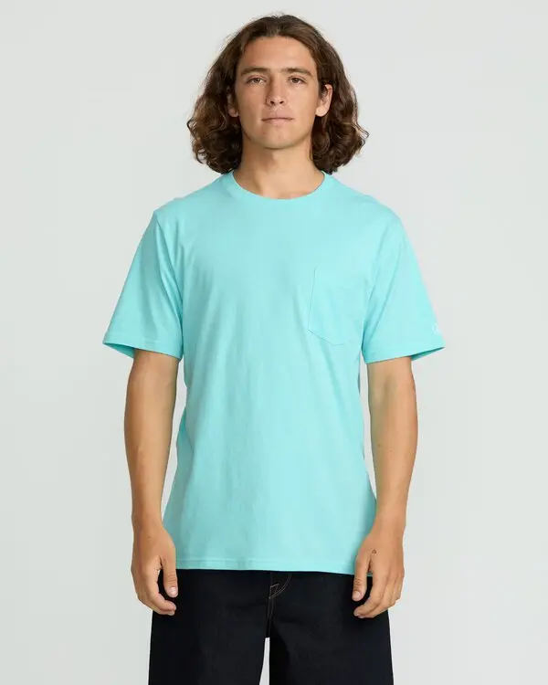 Volcom Solid Short Sleeve Tee Pocket Tee - Poolside