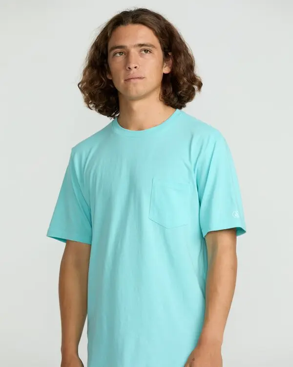 Volcom Solid Short Sleeve Tee Pocket Tee - Poolside