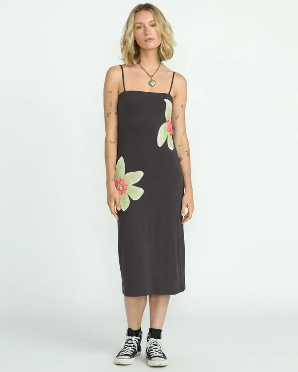 Volcom Floral Print Bandeau Dress - Black
