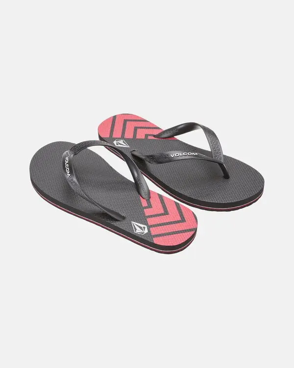 Volcom Flip Flops - Blk/red