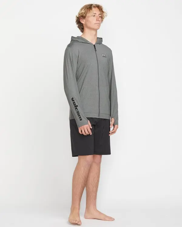 Volcom Modstone Loose Zip Thrashguard Hoodie - Heather Grey