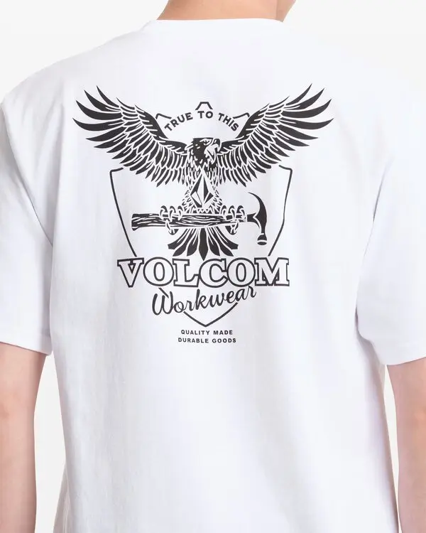 Volcom Hammered Split Short Sleeve Tee - White
