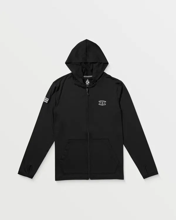 Volcom Long Sleeve Hooded Rash Guard - Black