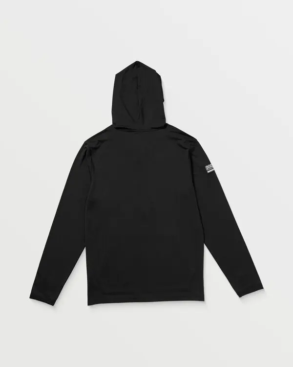 Volcom Long Sleeve Hooded Rash Guard - Black