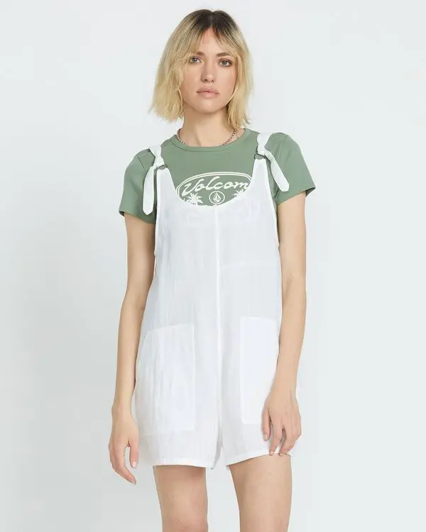 Volcom Tie Strap Romper - White