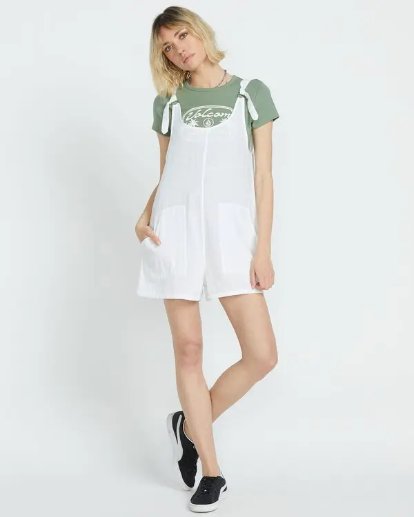 Volcom Tie Strap Romper - White