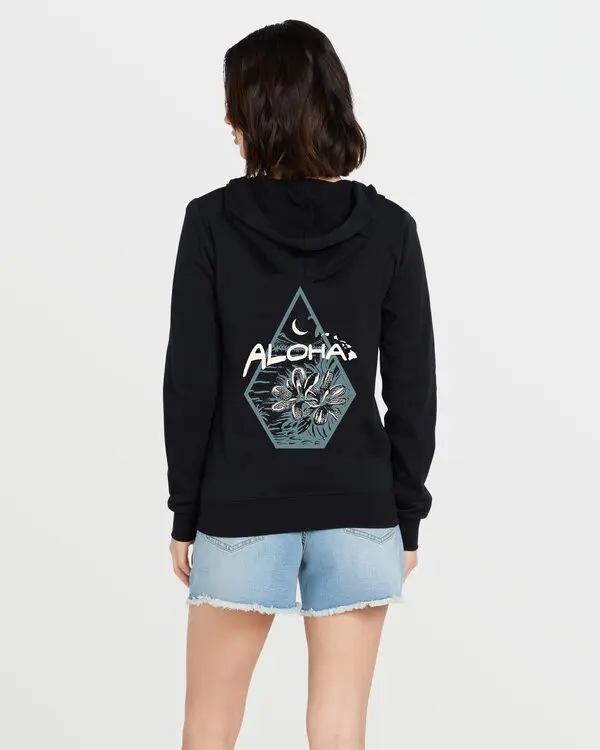 Volcom Hooded Zip-up Sweatshirt - Black