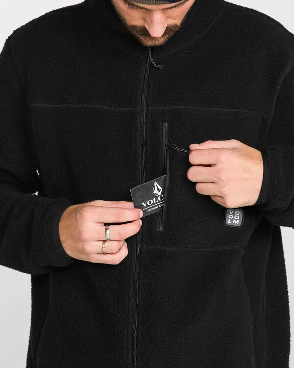 Volcom Nelson Sherpa Full Zip Fleece - Black