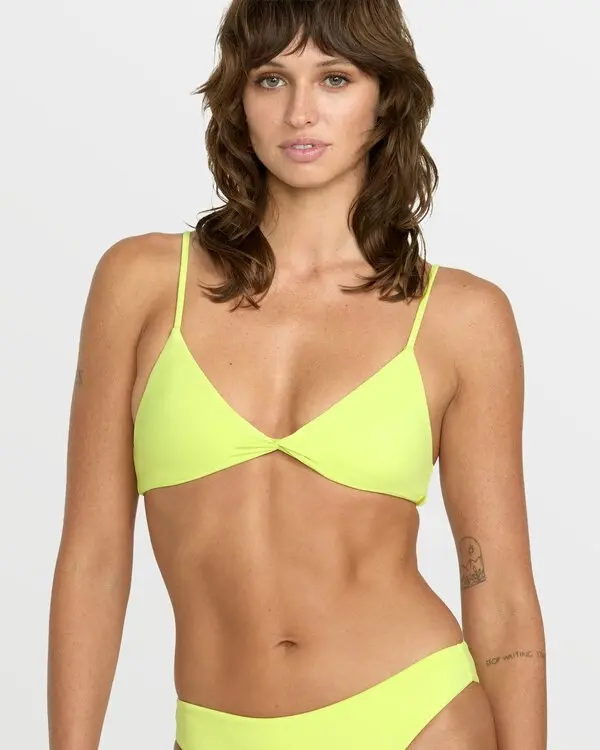 Volcom Simply Seamless V-neck Bikini Top - Island Green