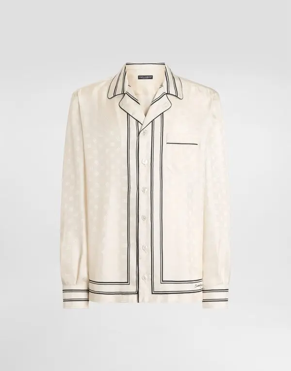 Dolce & Gabbana Logo And Stripe-print Vanity Silk Twill Shirt
