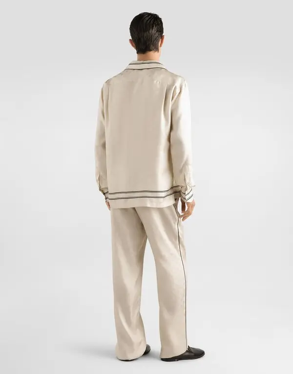 Dolce & Gabbana Logo And Stripe-print Vanity Silk Twill Shirt