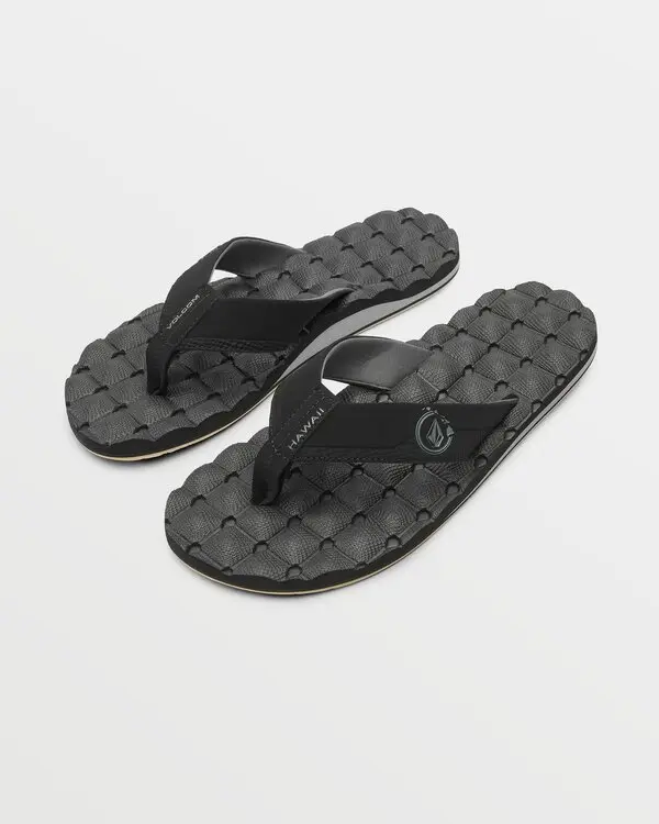 Volcom Recliner Hawaii Sandals - Black Grey