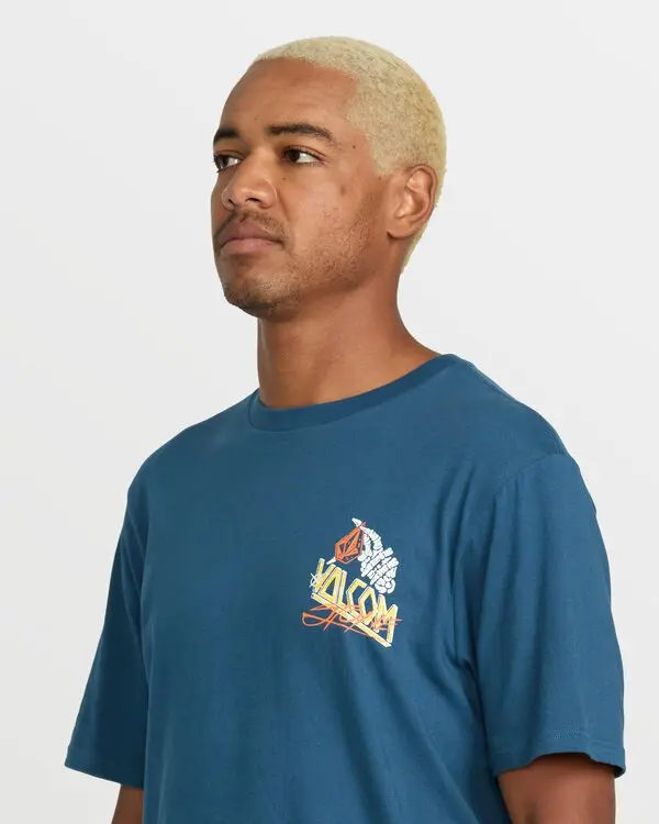 Volcom Dropped This Short Sleeve Tee - Deep Blue