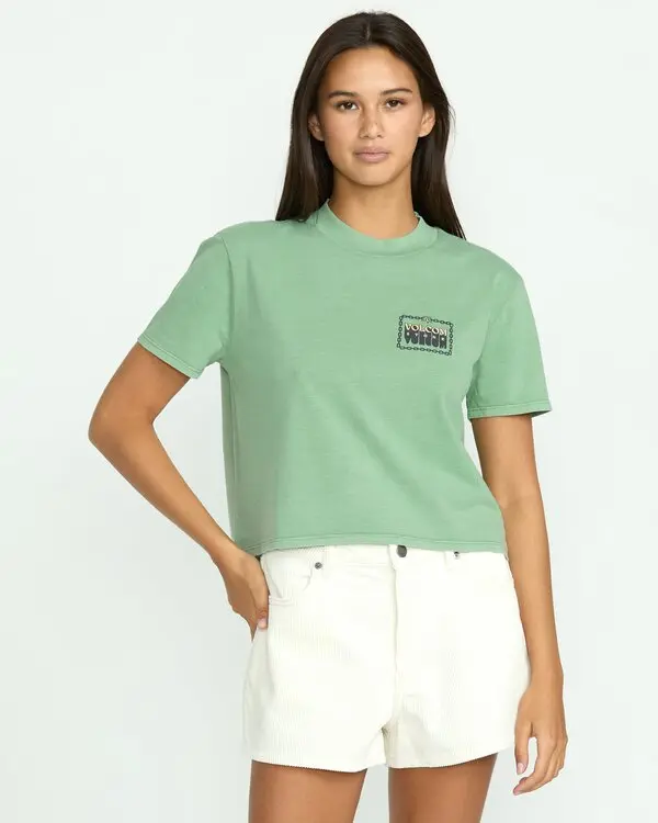 Volcom Dial Crop Tee - Seagreen