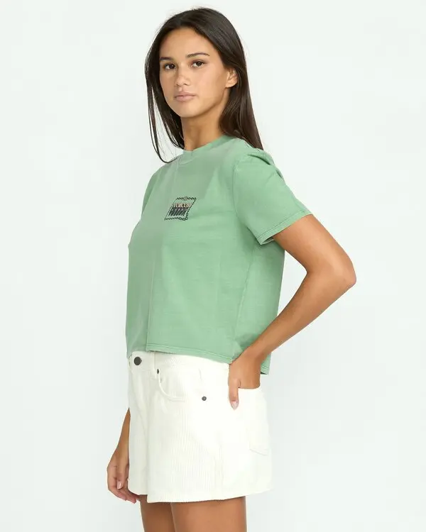 Volcom Dial Crop Tee - Seagreen