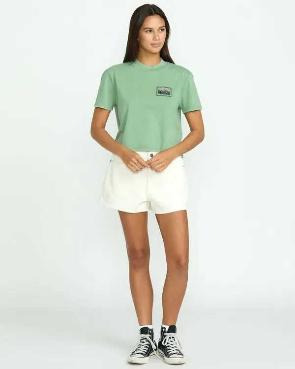 Volcom Dial Crop Tee - Seagreen