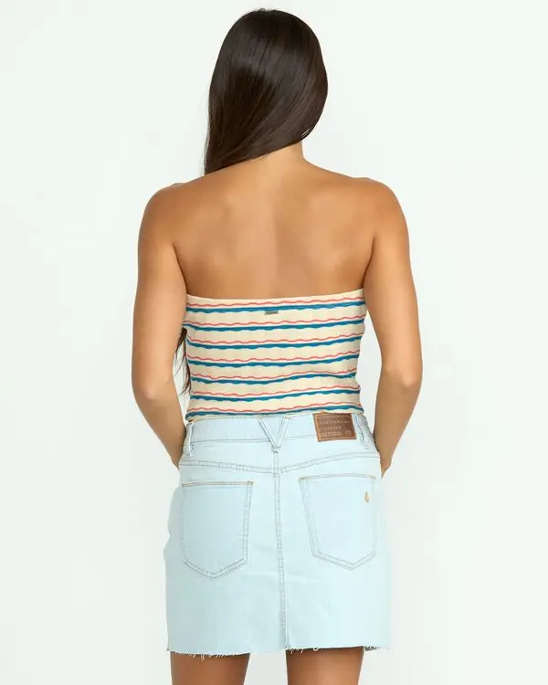 Volcom Pointelle Cropped Tube Top