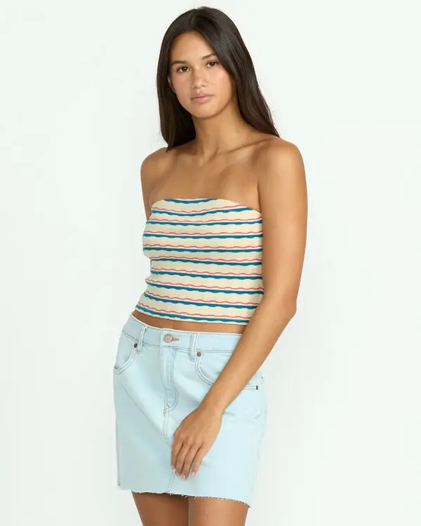 Volcom Pointelle Cropped Tube Top
