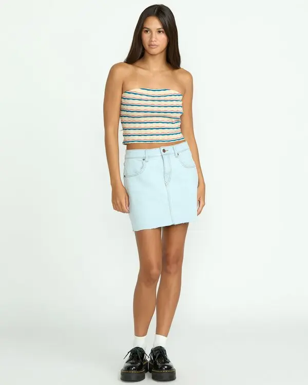 Volcom Pointelle Cropped Tube Top