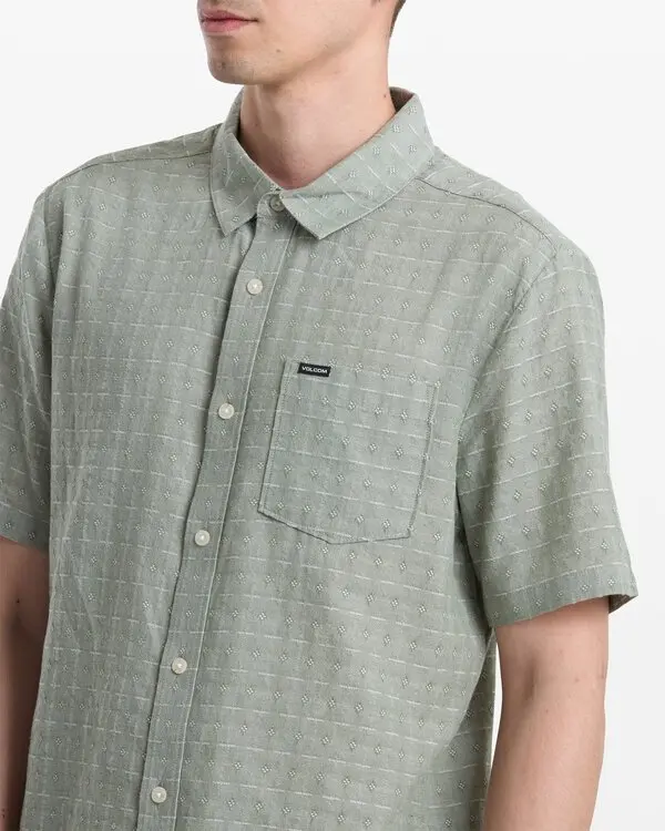 Volcom Bankstone Ii Short Sleeve Shirt - Brown Olive