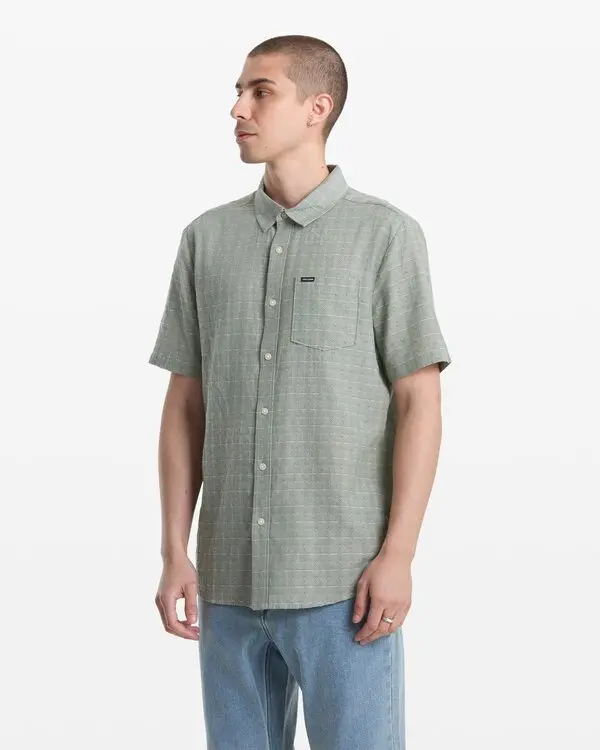 Volcom Bankstone Ii Short Sleeve Shirt - Brown Olive