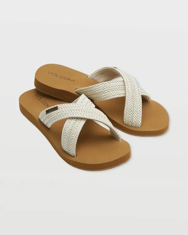 Volcom Double Cross Slides - Cream
