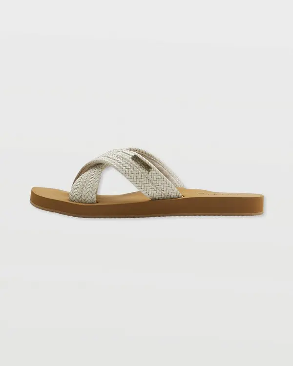 Volcom Double Cross Slides - Cream