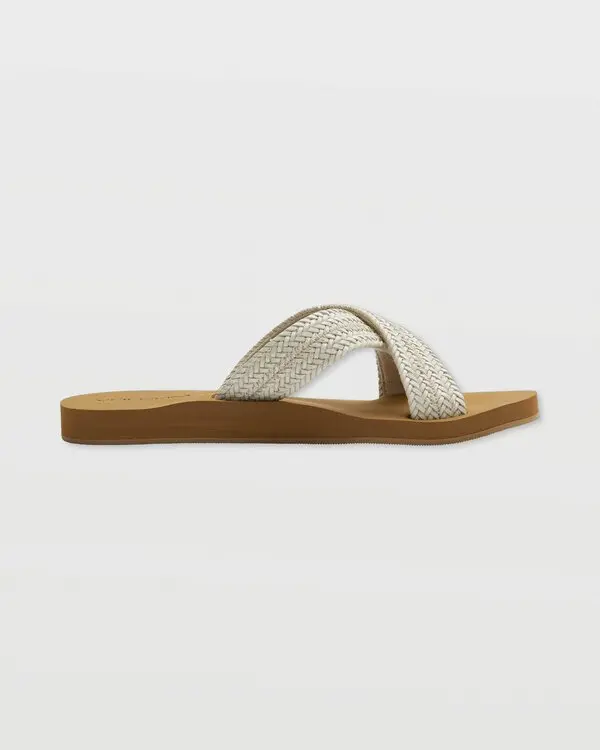 Volcom Double Cross Slides - Cream