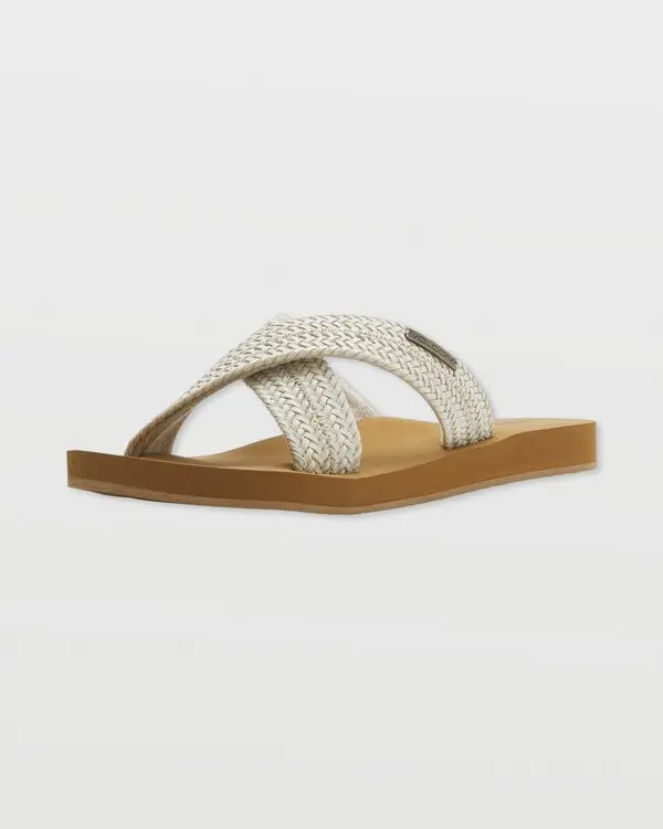 Volcom Double Cross Slides - Cream