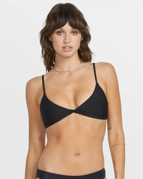 Volcom Simply Seamless V-neck Bikini Top - Black