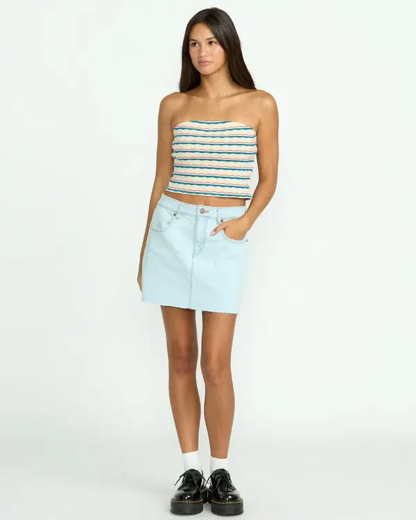 Volcom Fitted Denim Mini Skirt