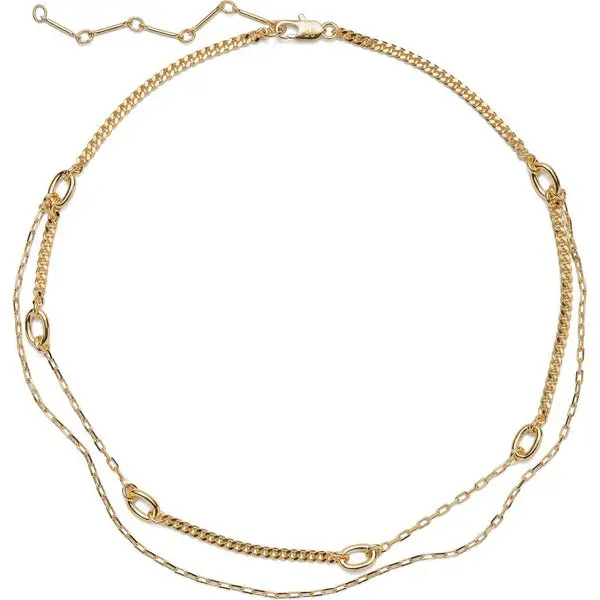 Lady Grey Dual Chain Layered Necklace - Gold