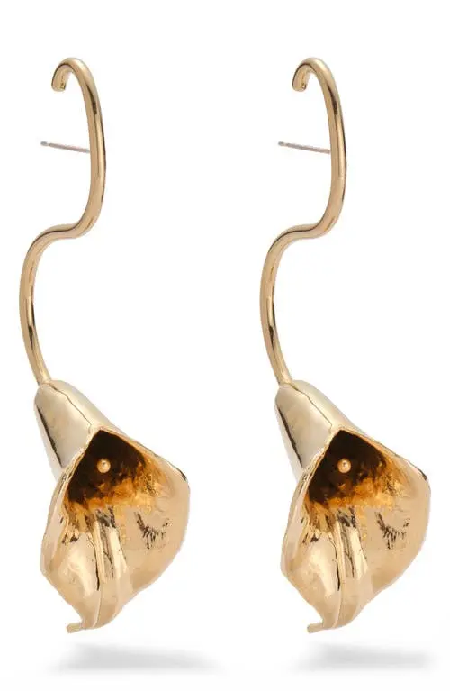 Lady Grey Calla Lily Drop Earrings - Gold