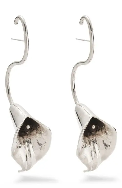 Lady Grey Calla Lily Drop Earrings - Silver