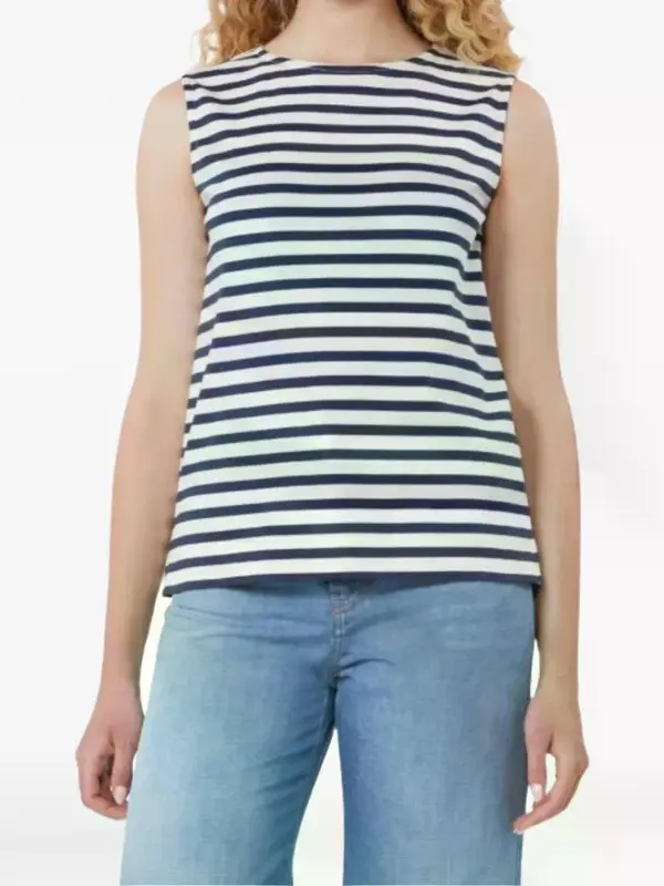 Max Mara Striped Knit Tank Top - Blue