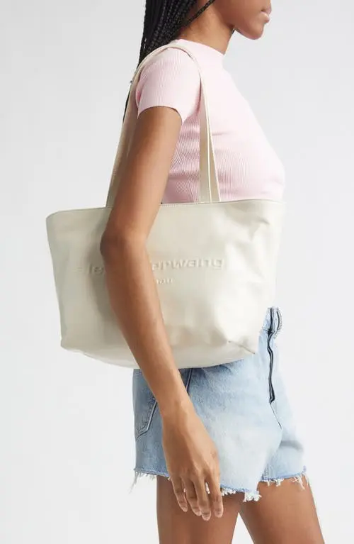 Alexander Wang Medium Punch Leather Tote Bag - Vanilla