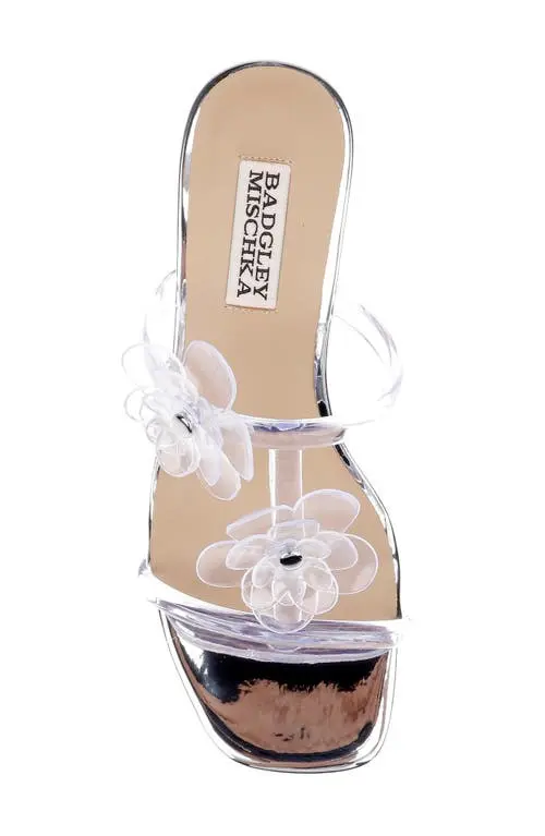 Badgley Mischka Xyra T-strap Sandal - Clear/silver
