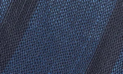 Canali Stripe Linen And Silk Tie - Blue