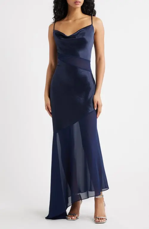Lulus Lainey Cowl Neck Midi Dress