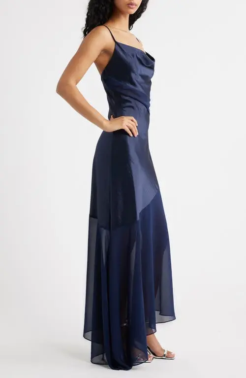 Lulus Lainey Cowl Neck Midi Dress