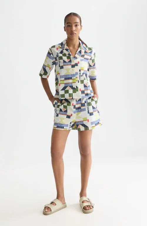 Scotch & Soda Patchwork Print Embroidered Shorts
