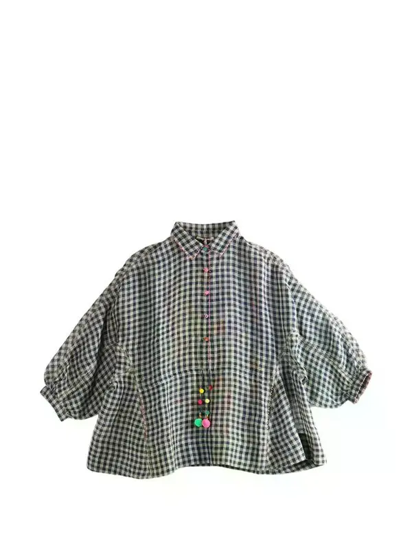 Pero Checked Pompom Shirt