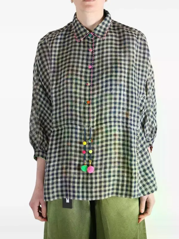 Pero Checked Pompom Shirt