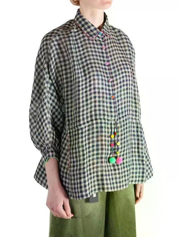Pero Checked Pompom Shirt