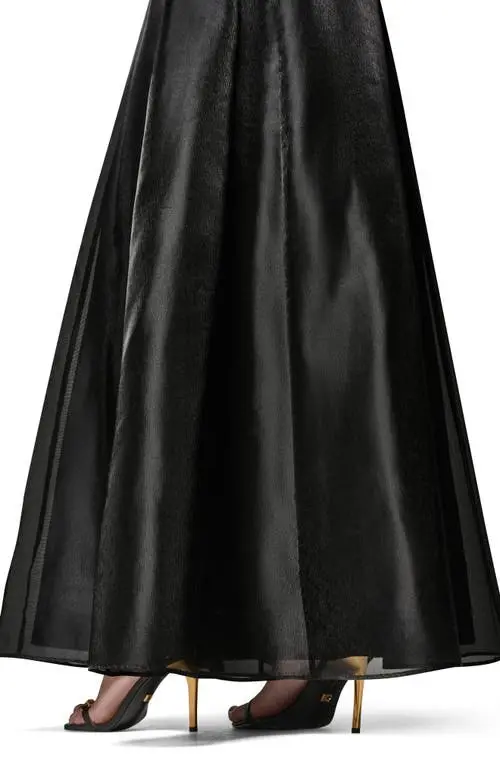 Donna Karan New York Asymmetric Satin Gown - Black